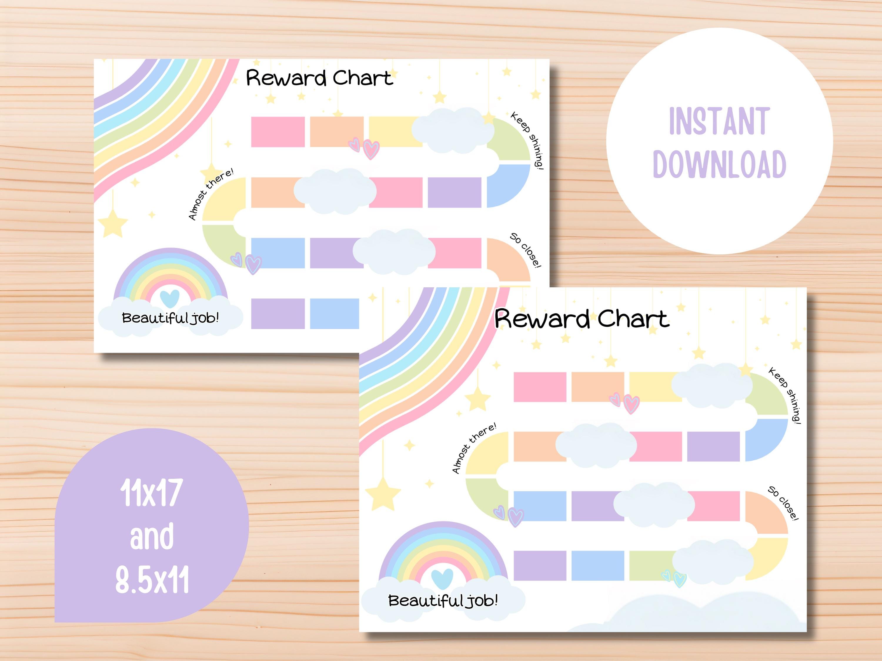 Pastel Rainbow Reward Chart: Toddler Incentive, Potty Training (digital ...