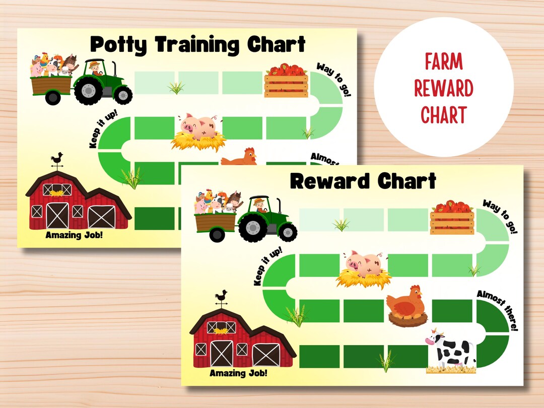 Farm Animals Reward Chart: Toddler Incentive, Potty Training (digital ...