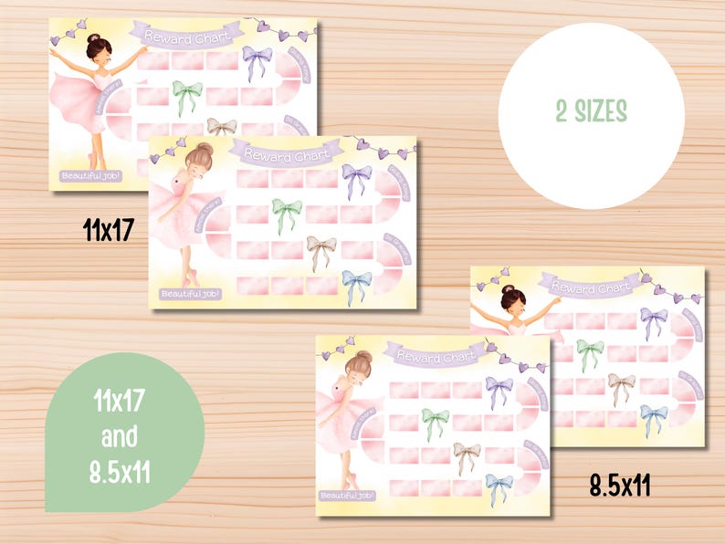 Ballet Reward Chart: Ballerina Dance Incentive, Kids Routine (digital ...