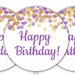 Happy Birthday Cupcake Toppers, Printable Party Circles, Favor Tags ...