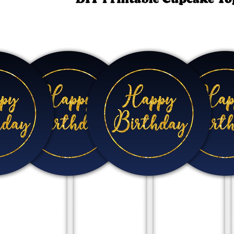 Blue Cupcake Toppers - Etsy