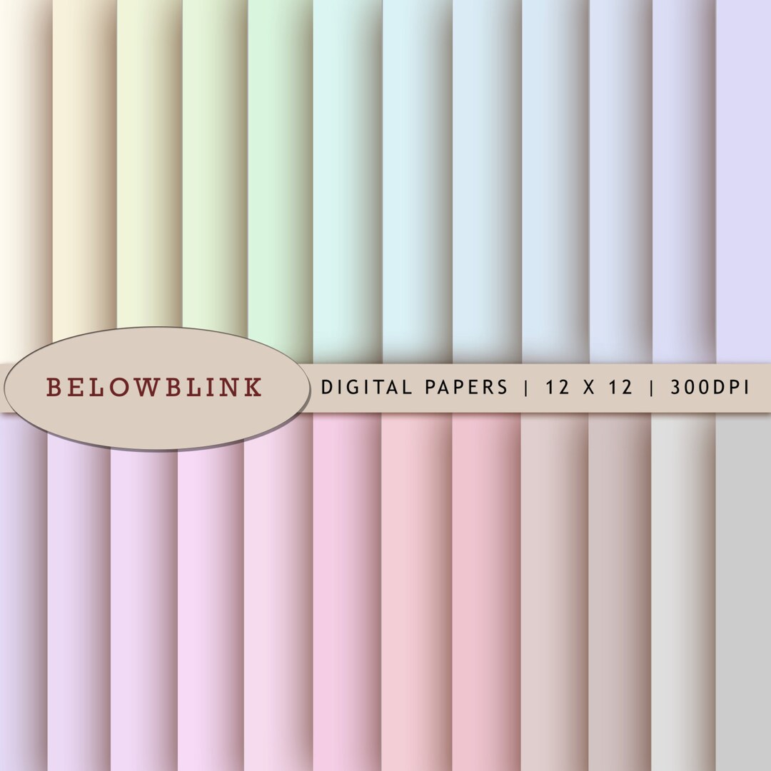 Pastel Digital Paper Pack, Scrapbook Papers, 24 Jpg Files 12 X 12 ...
