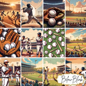 Baseball Junk Journal Pages, Baseball Digital Paper Pack, Printable ...