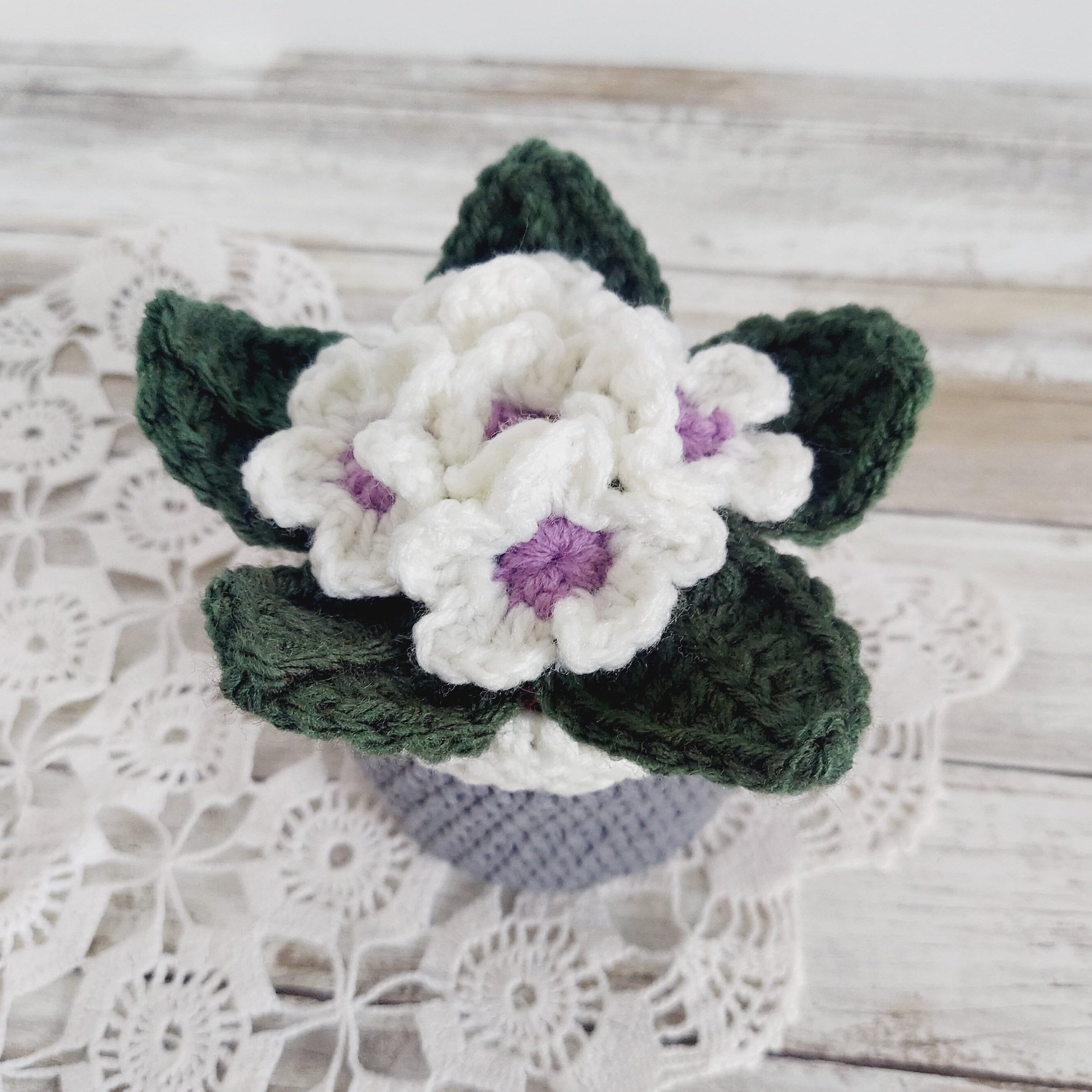 Crochet African Violet Flowers, Floral Nursery Decor, Home Wall Decor ...