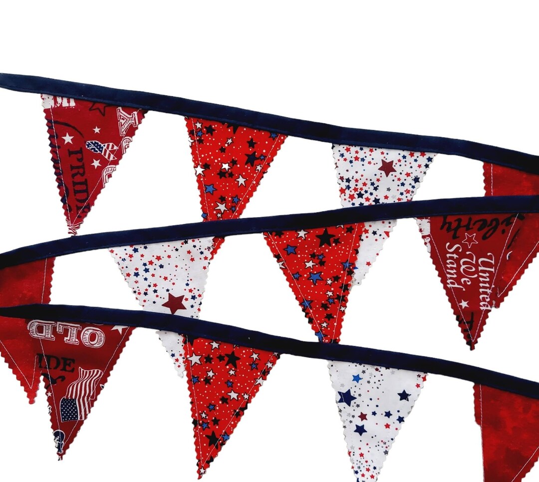4th of July Garland Bunting Banner, Mini Bunting Flags, United We Stand ...