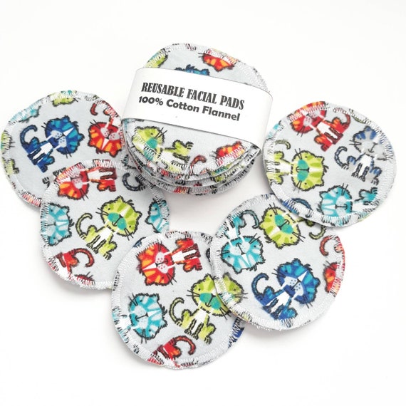 20 Reusable Facial Pads With Finger Pocket, 100% Cotton Flannel ...