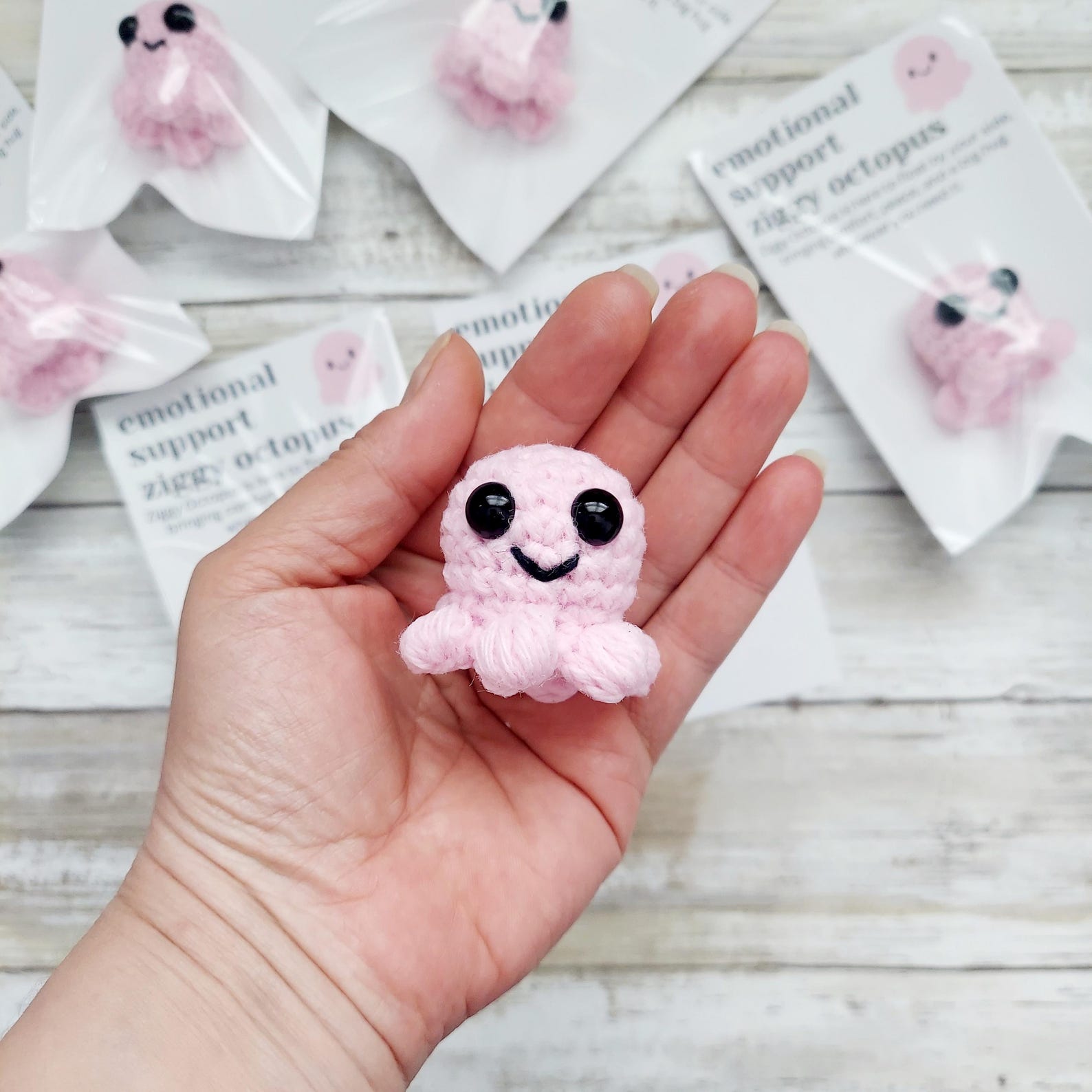 Emotional Support Crochet Octopus Ziggy, Pocket Hug Amigurumi Toy ...