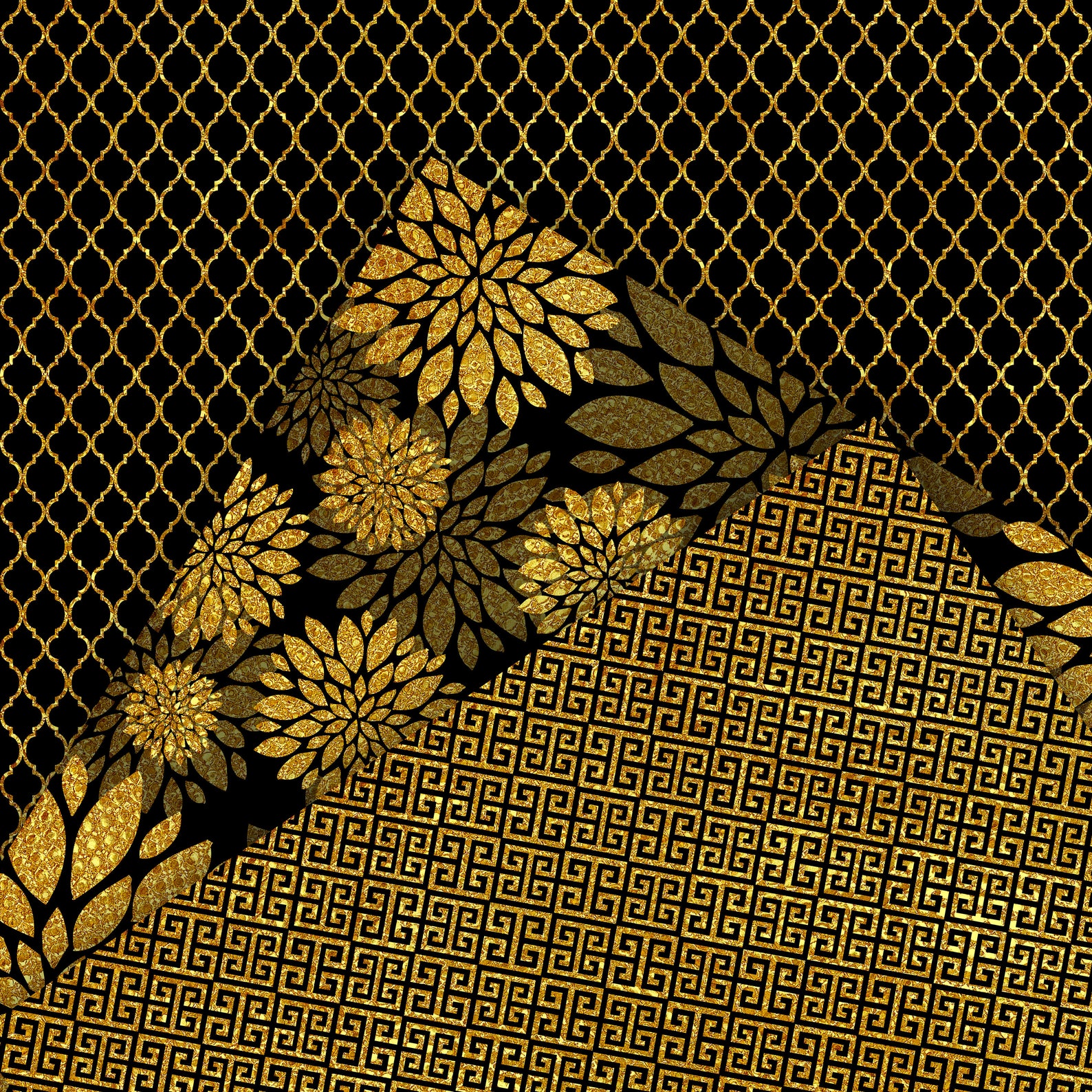 Black and Gold Digital Paper Background Scrapbooking Gold | Etsy