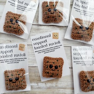 Emotional Support Toasted Ravioli Pocket Hug, Crochet Amigurumi Comfort ...