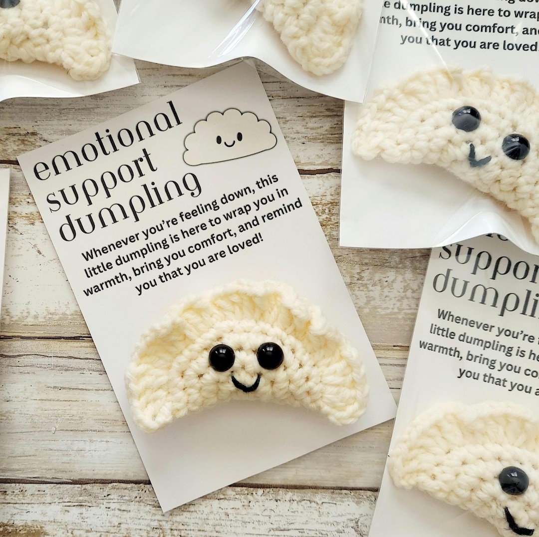 Emotional Support Dumpling Crochet Amigurumi – Pocket Hug Plush With ...