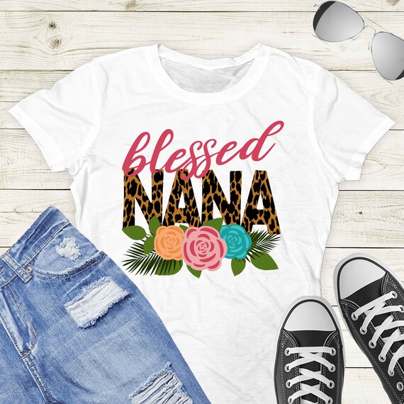 Blessed Nana Sublimation Design Print Transfer PNG Clipart DTG Printing Instant Download Digital ...