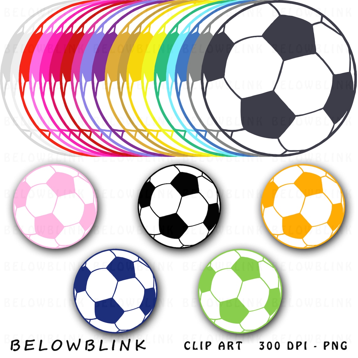 Soccer Ball Digital Clip Art Commercial Use Instant Download - Etsy