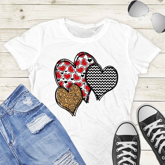 Valentine's Day Hearts PNG Sublimation Design Clipart Digital Design ...