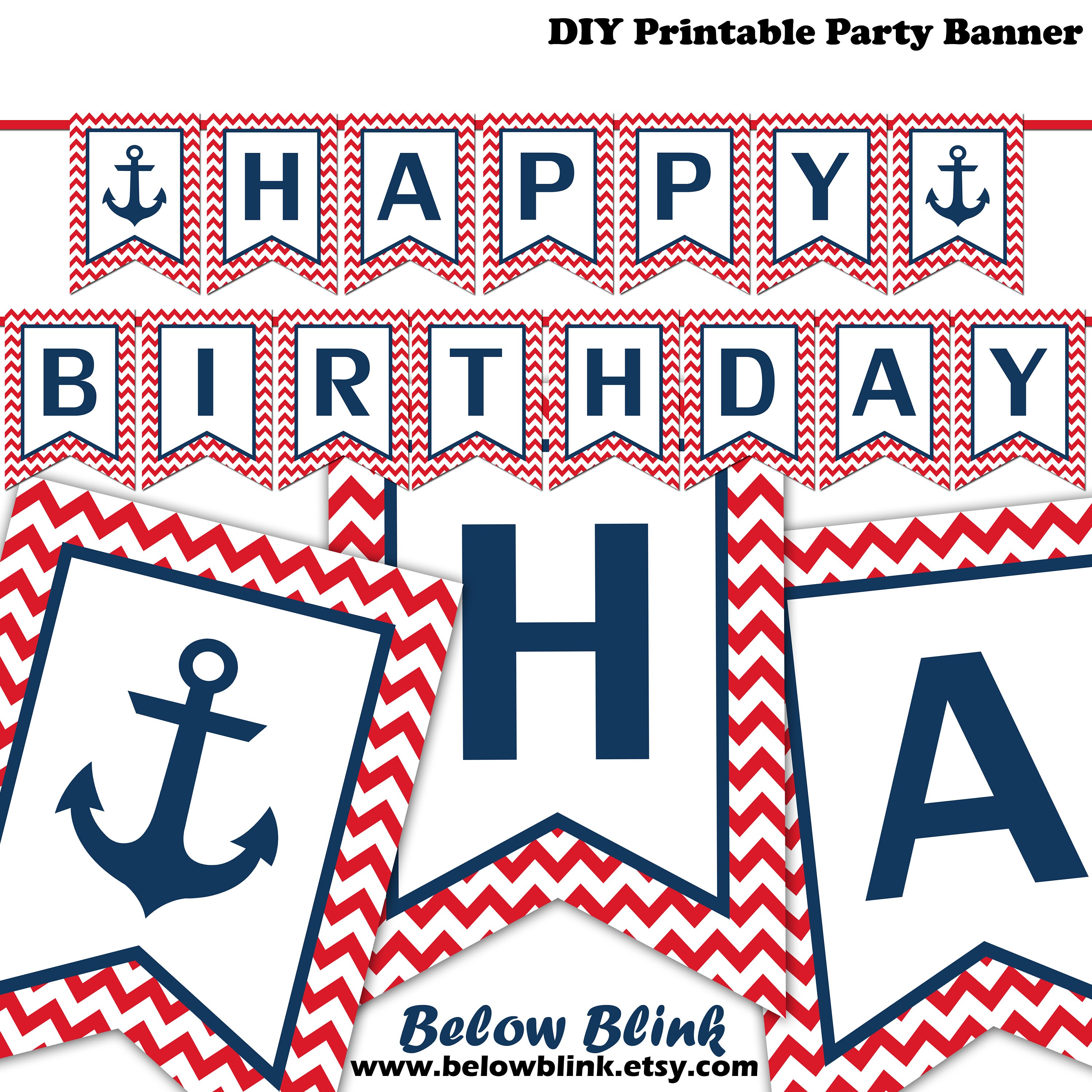 party decorations party banner INSTANT DOWNLOAD Birthday Banner ...