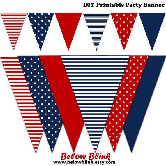 Nautical Banner, Baby Shower Printable Banner, Nautical Theme Party ...