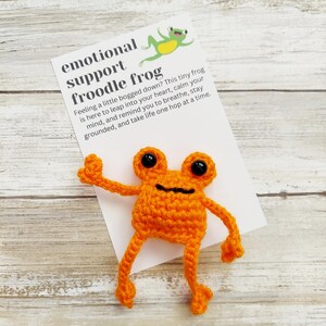 Emotional Support Crochet Frog Named Froodle, Pocket Hug Amigurumi ...