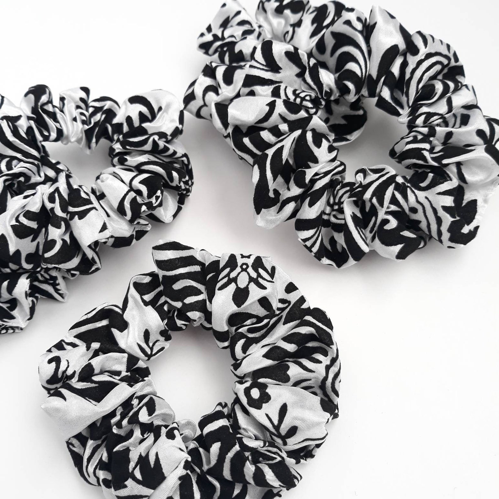 Royal Damask Satin Scrunchie Ponytail Holder Hair Elastic | Etsy