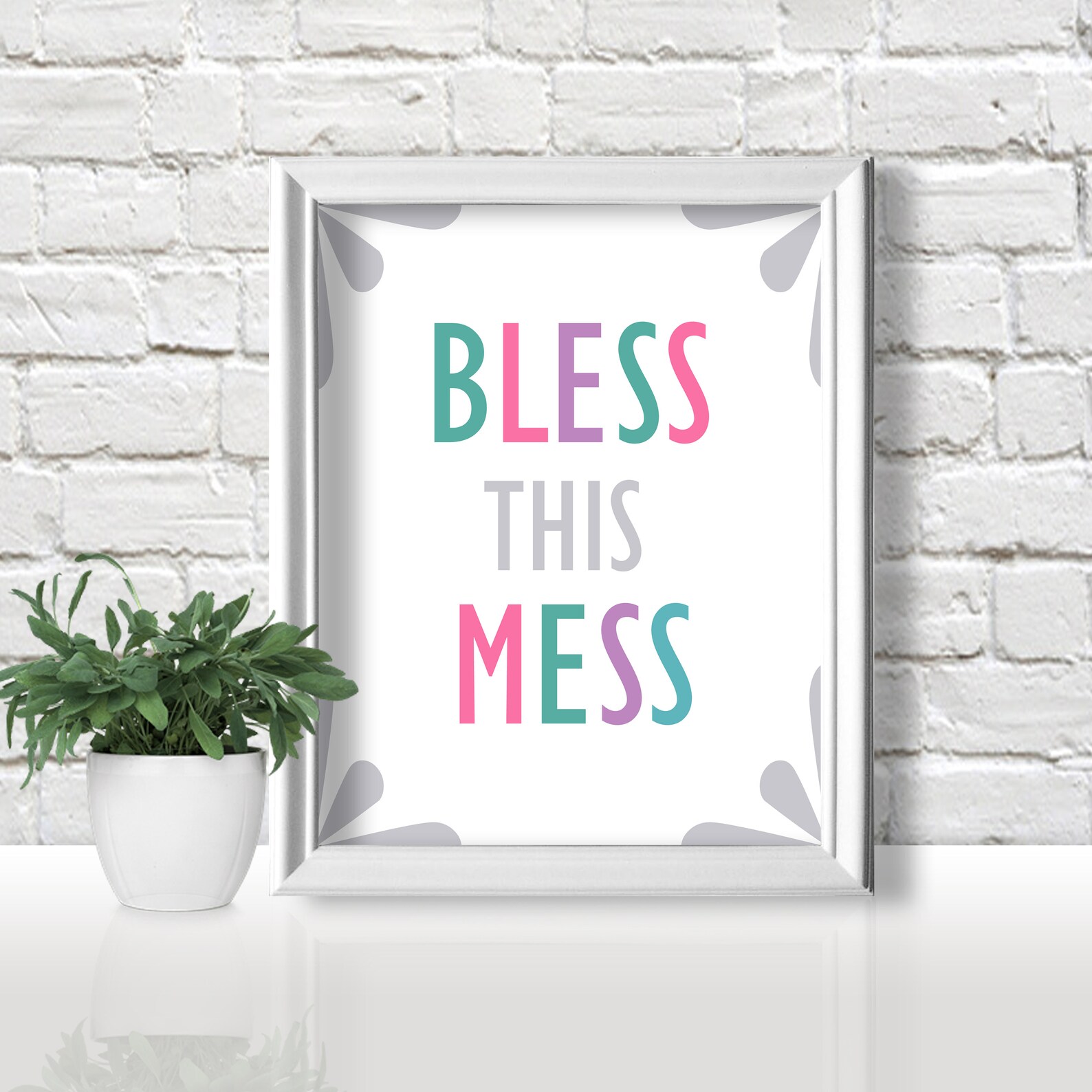 Bless This Mess Sign Printable Wall Art Entry Room Wall - Etsy