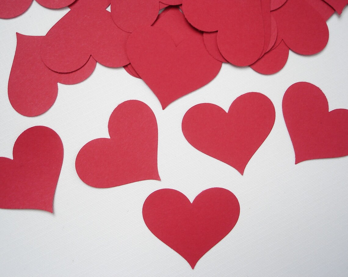 Red Heart Confetti 25CT Valentine's Day Confetti Wedding - Etsy