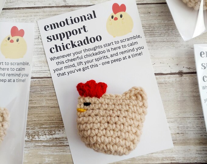 Emotional Support Chickadoo Pocket Hug - Crochet Chicken Amigurumi With ...
