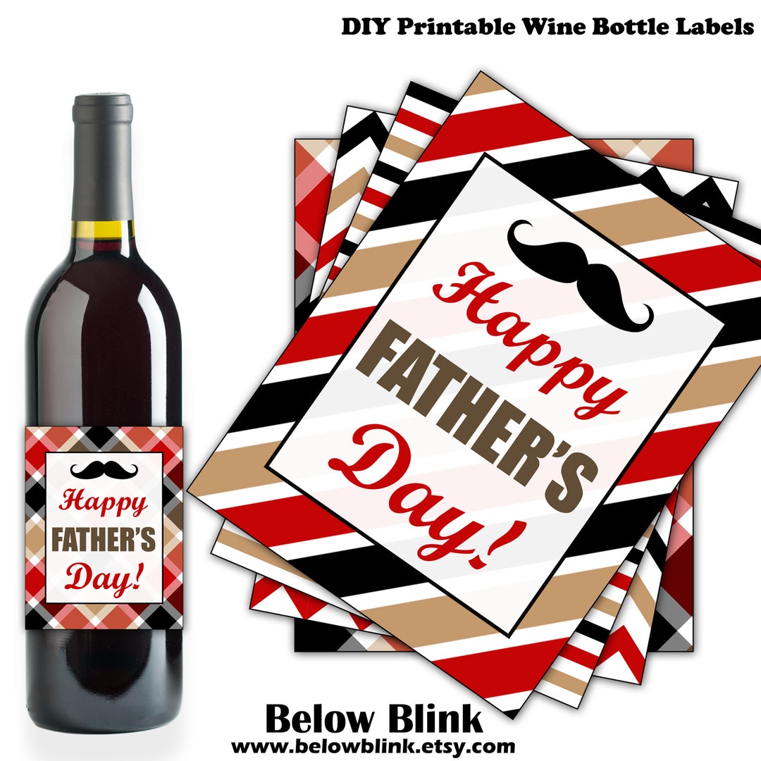 Happy Father's Day Wine Bottle Labels, Father's Day Party, Father's Day ...