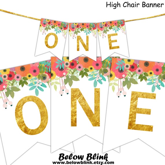 High Chair Banner, First Birthday Banner, One Banner, I am One Banner ...