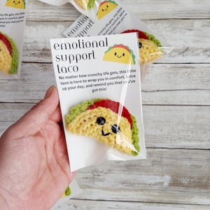 Emotional Support Taco Crochet Amigurumi, Pocket Hug Plush With ...
