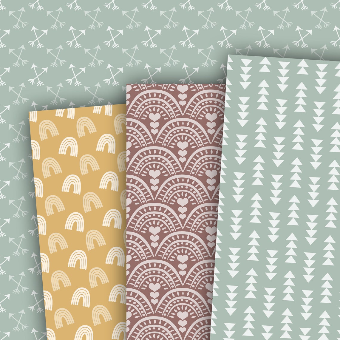 Boho Digital Paper Seamless Backgrounds Bohemian Scrapbook - Etsy