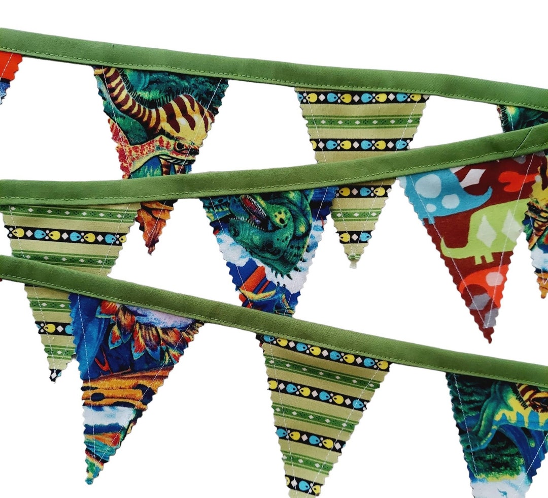 Dinosaur Bunting Banner, Mini Bunting Flags, Nursery Decor, Dinosaur ...