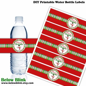 Merry Christmas Water Bottle Labels, Christmas Printable Labels ...