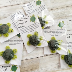 Emotional Support Turtle Pocket Hug, Crochet Amigurumi Toy With ...