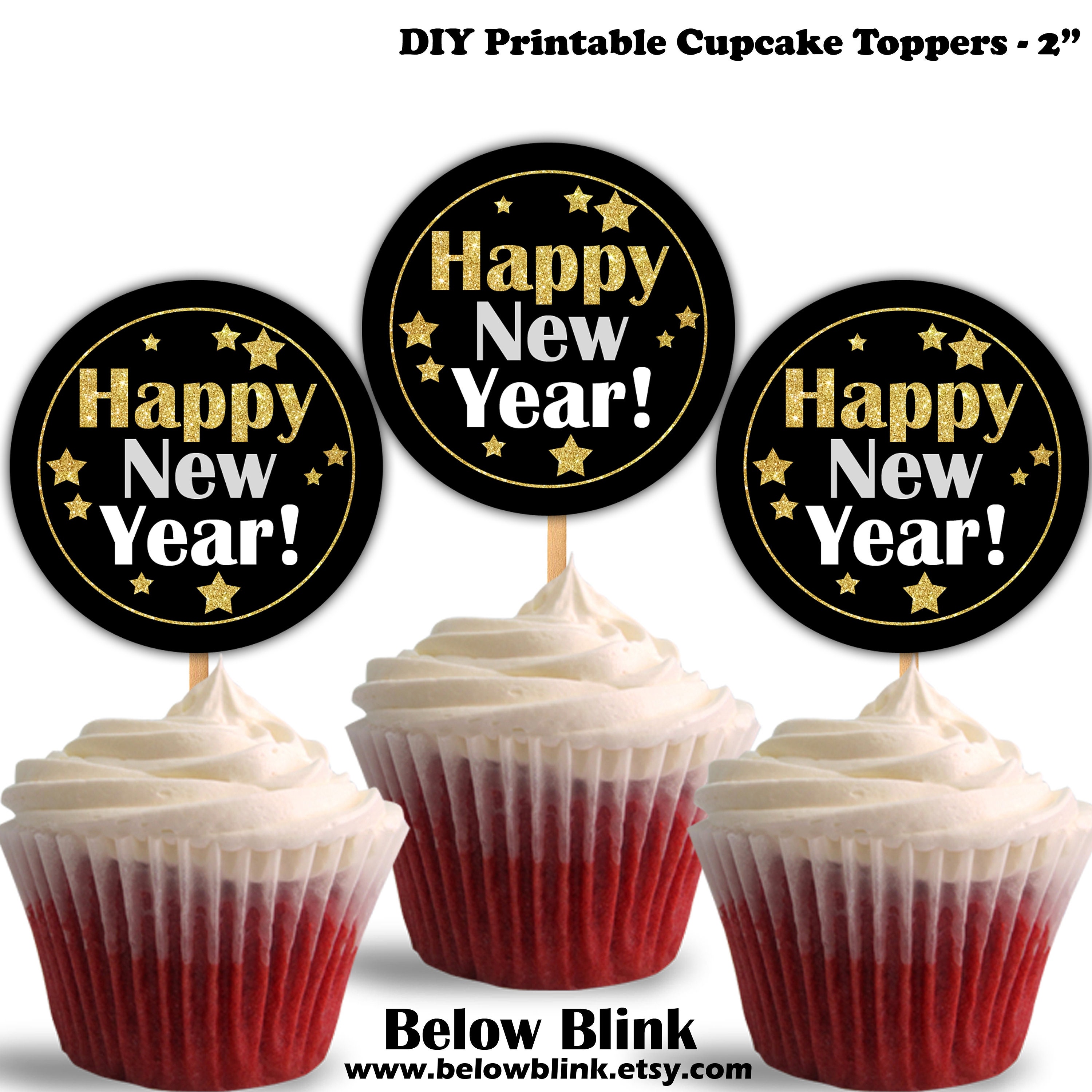 Happy New Year Cupcake Toppers Printable Cupcake Toppers New | Etsy Canada