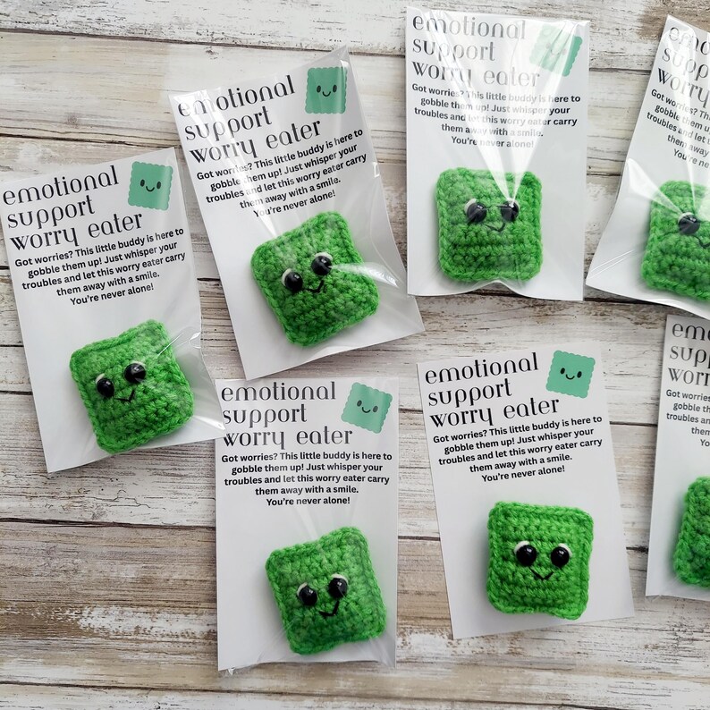 Emotional Support Worry Eater Pocket Hug – Handmade Crochet Amigurumi ...