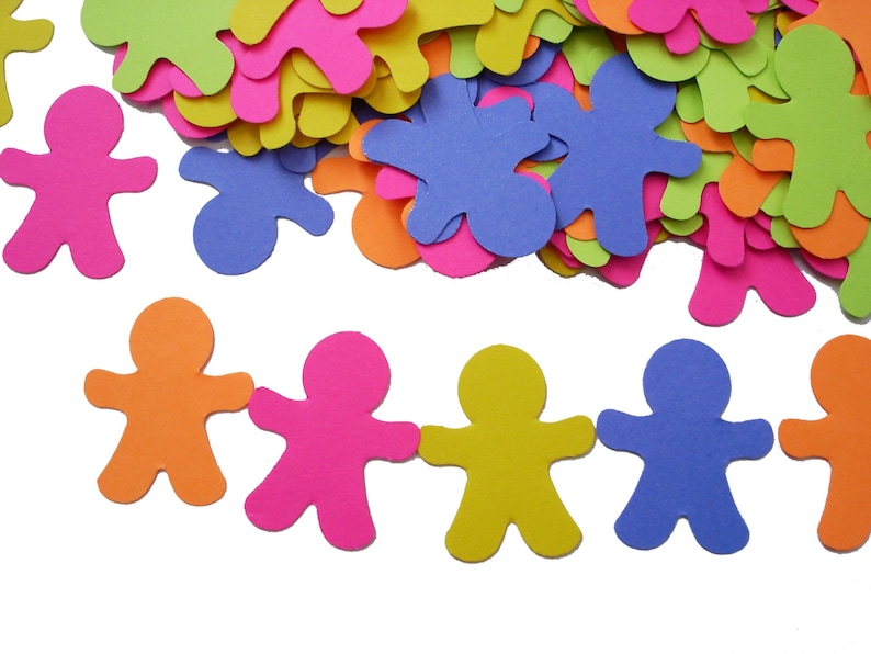 50 Bright Colors Gingerbread Men Confetti Scrapbook - Etsy