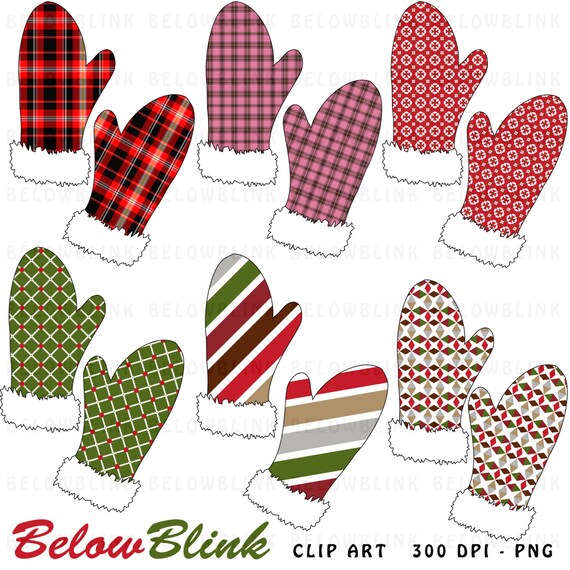 Winter Gloves Clipart Clip Art Digital Scrapbooking Commercial Use ...