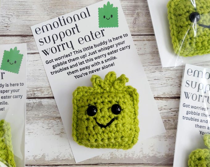Emotional Support Worry Eater Pocket Hug – Handmade Crochet Amigurumi ...