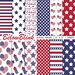 4th of July Digital Paper, Seamless Backgrounds, Scrapbook Paper ...