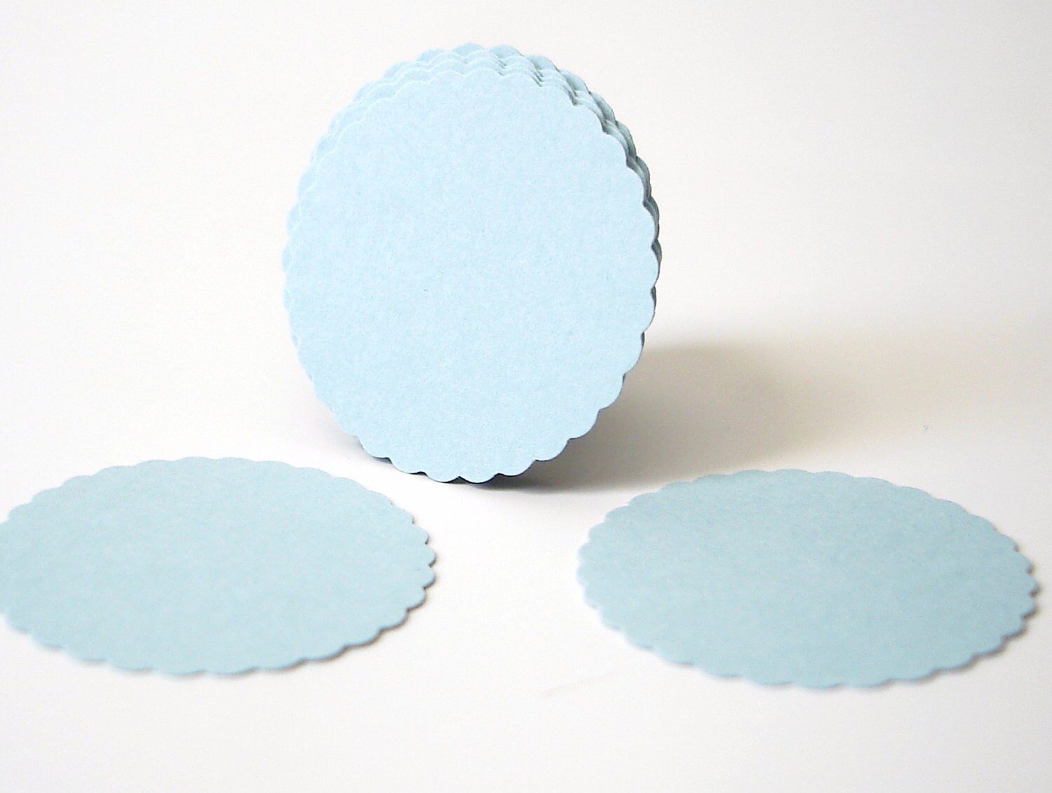 50 Light Blue Scalloped Circles Punch Die Cut Scrapbook - Etsy