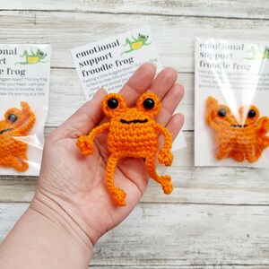 Emotional Support Crochet Frog Named Froodle, Pocket Hug Amigurumi ...