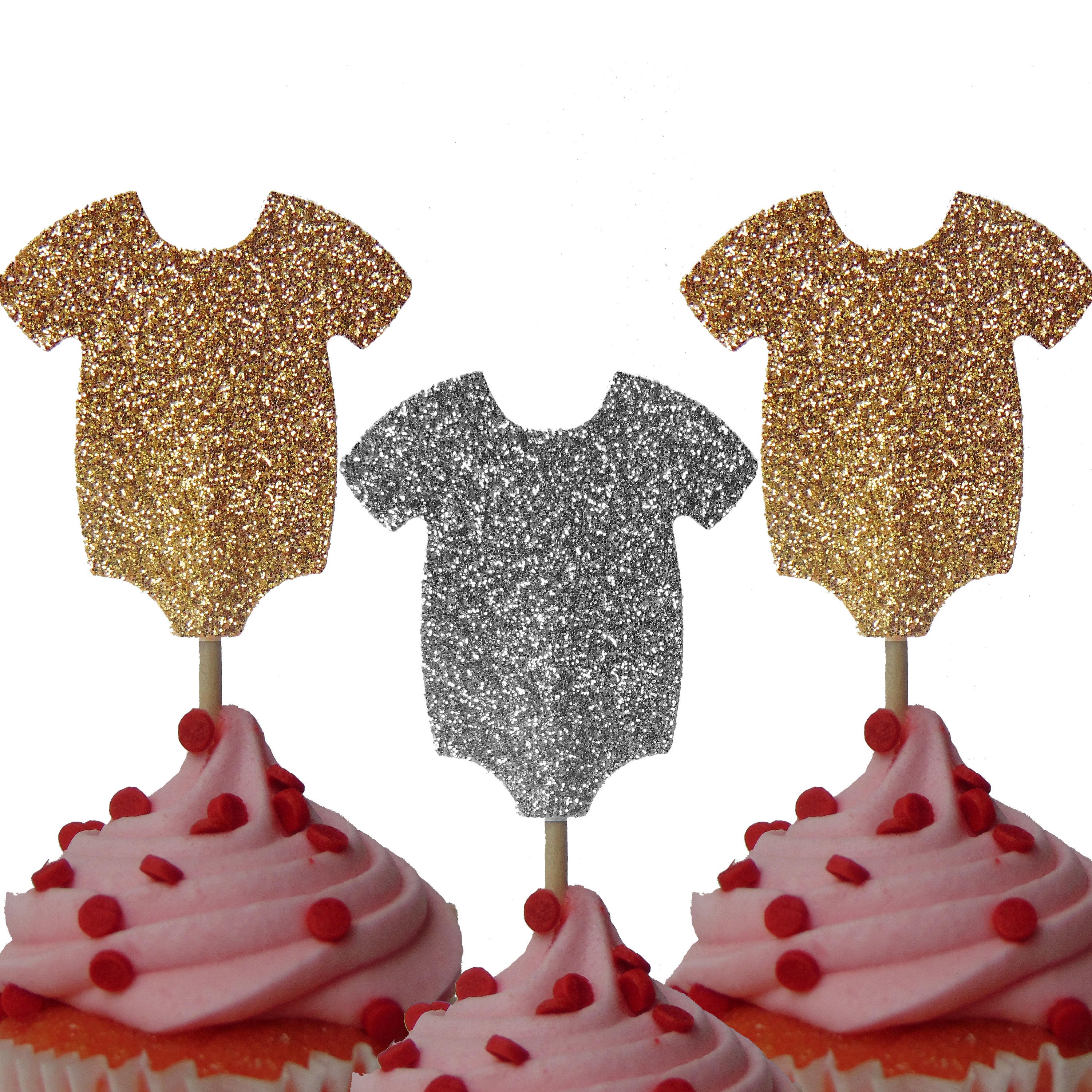 Onesie Cupcake Toppers 12CT Baby Shower Decorations Party | Etsy
