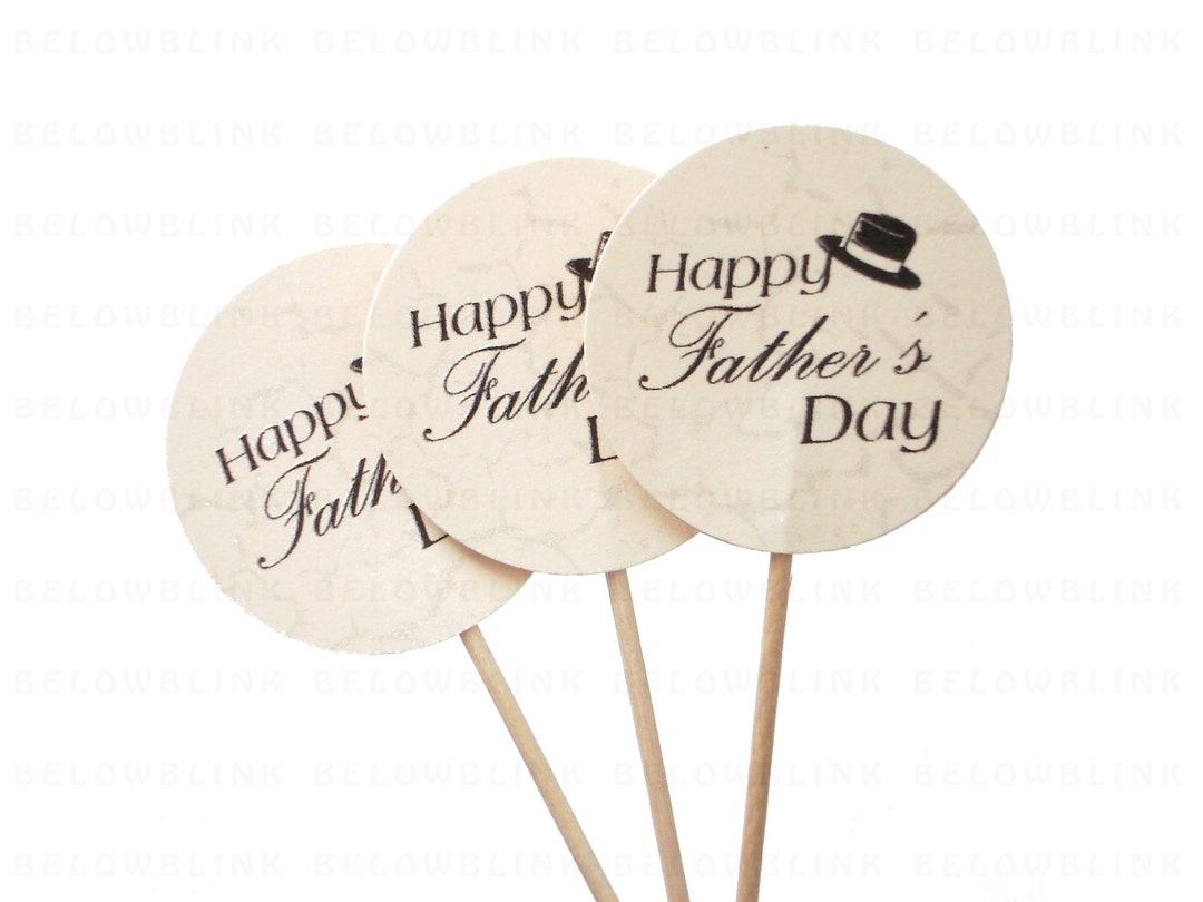 10 Happy Father's Day Cupcake Toppers Food Picks - Etsy
