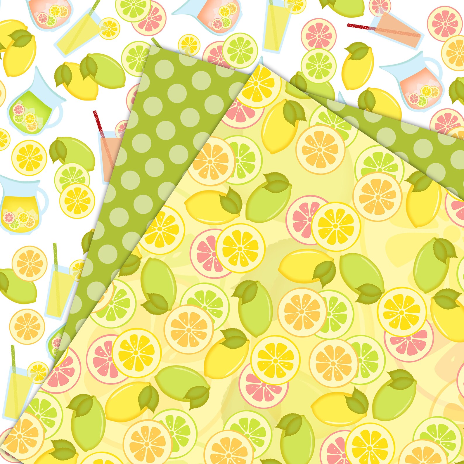 Pink Lemonade Digital Paper Lemon Scrapbook Papers Lemonade - Etsy