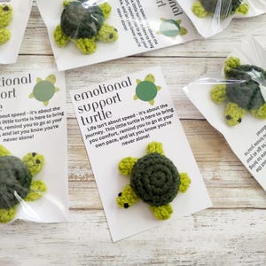 Emotional Support Turtle Pocket Hug, Crochet Amigurumi Toy With ...