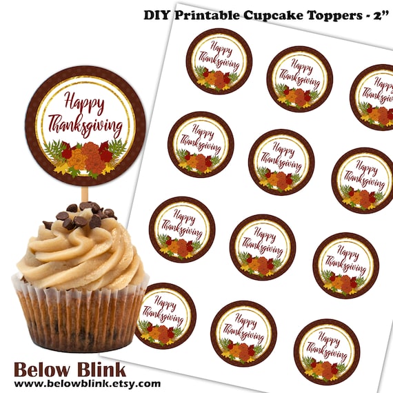 Thanksgiving Cupcake Toppers Printable