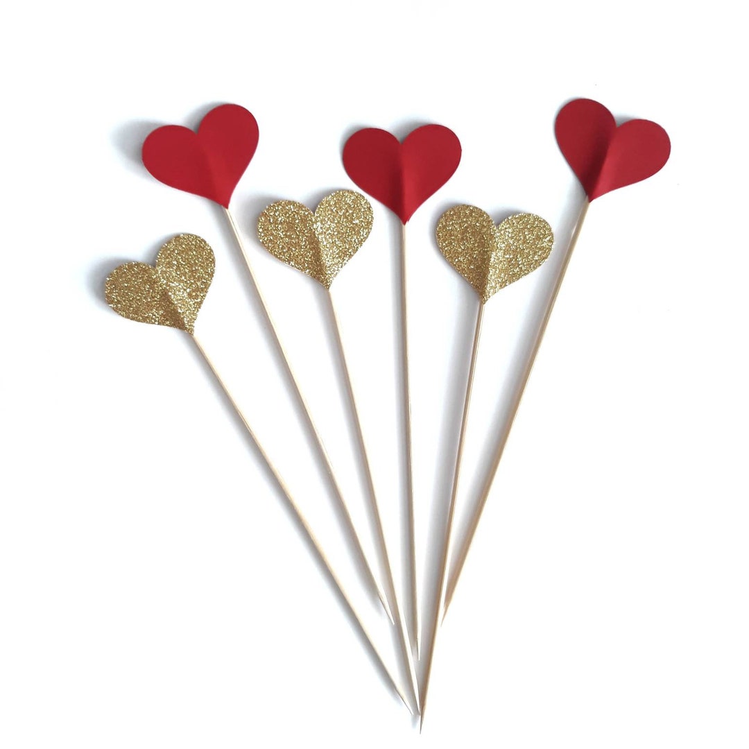 12 Hearts on a Stick, Heart Centerpiece, Valentine's Day Decorations ...