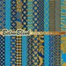 Blue and Gold Digital Paper, Background, Scrapbooking, Gold Sparkle ...