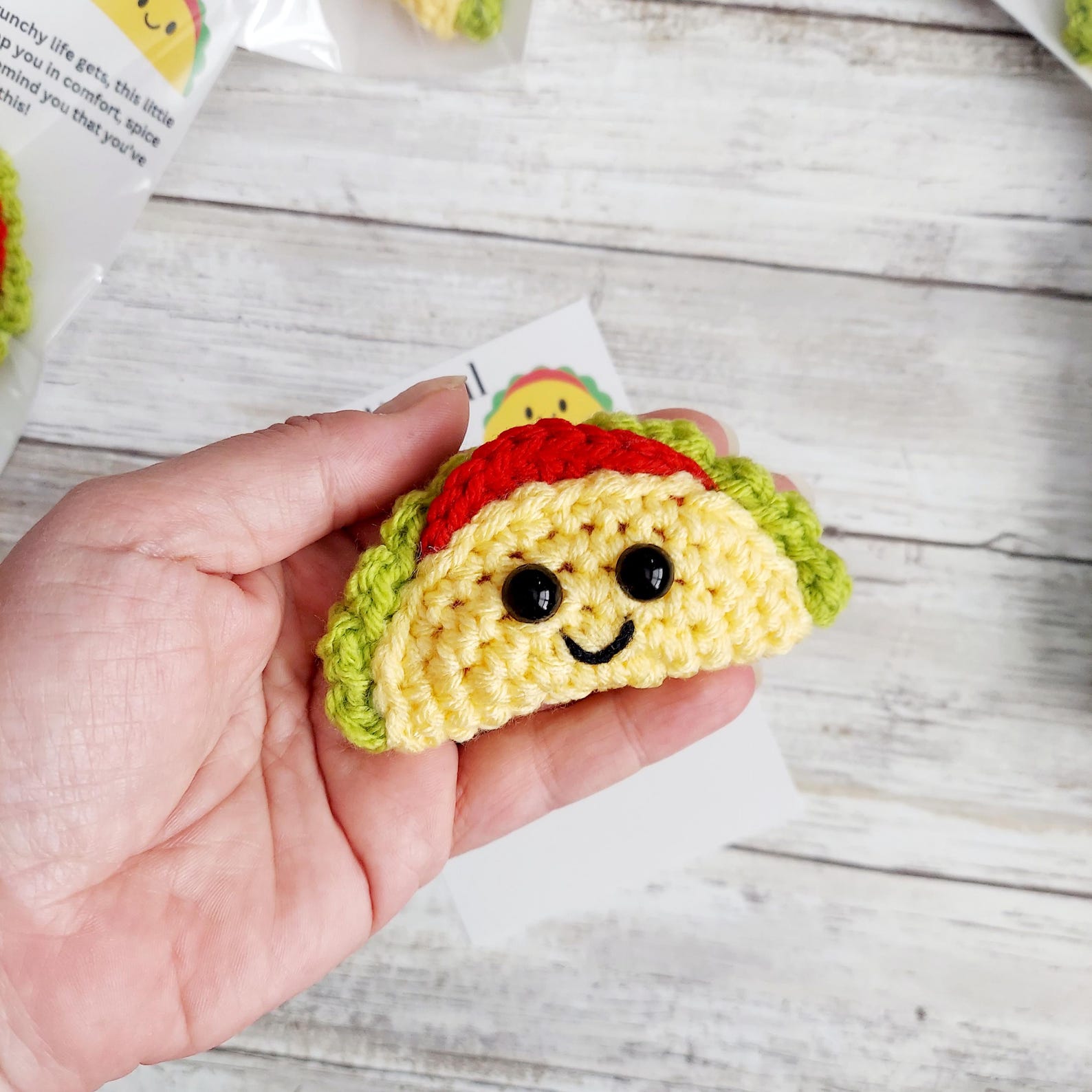 Emotional Support Taco Crochet Amigurumi, Pocket Hug Plush With ...
