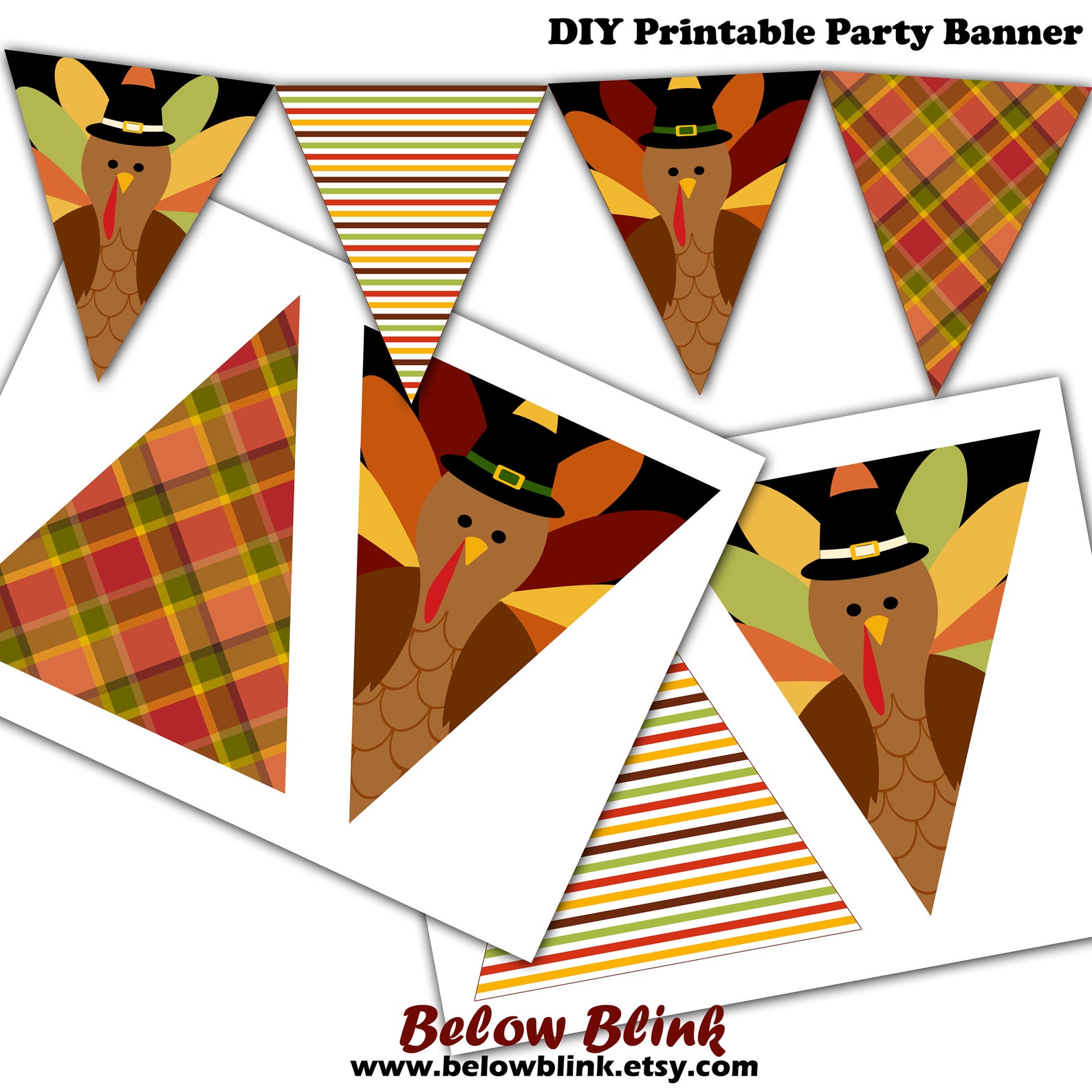 Thanksgiving Banner, Printable Turkey Banner, Thanksgiving Party ...