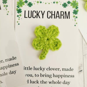 Handmade Crochet Lucky Charm, Pocket Hug 4 Leaf Clover, Good Luck Charm ...
