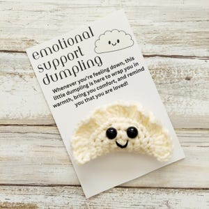 Emotional Support Dumpling Crochet Amigurumi – Pocket Hug Plush With ...